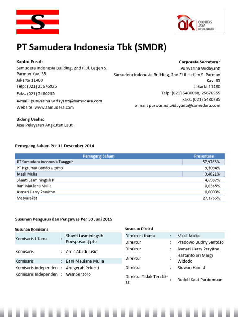 Profil PT Samudera Indonesia Tbk | PDF