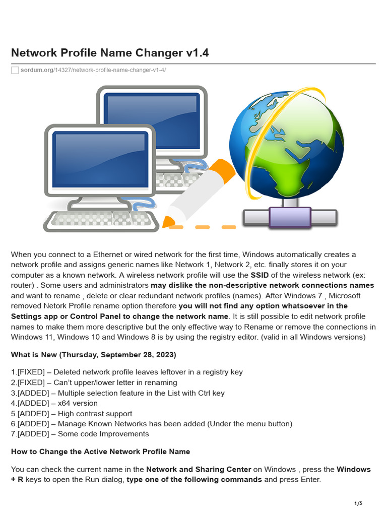 Change Network Profile Names in Windows | PDF | Windows Registry ...
