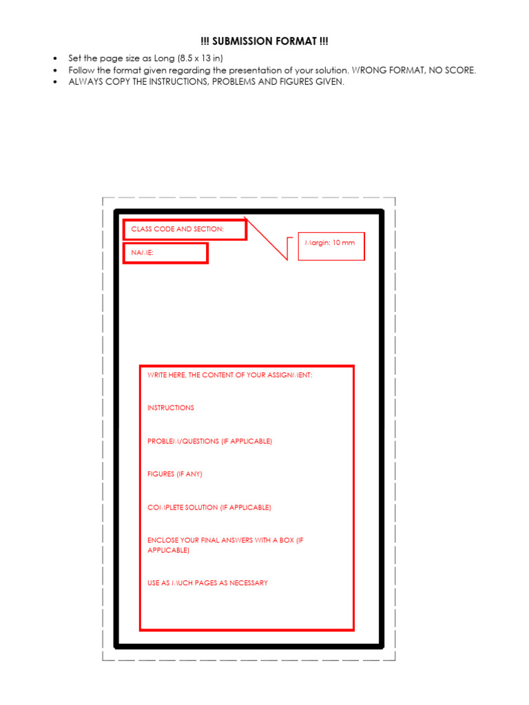 Submission Format Individual | PDF