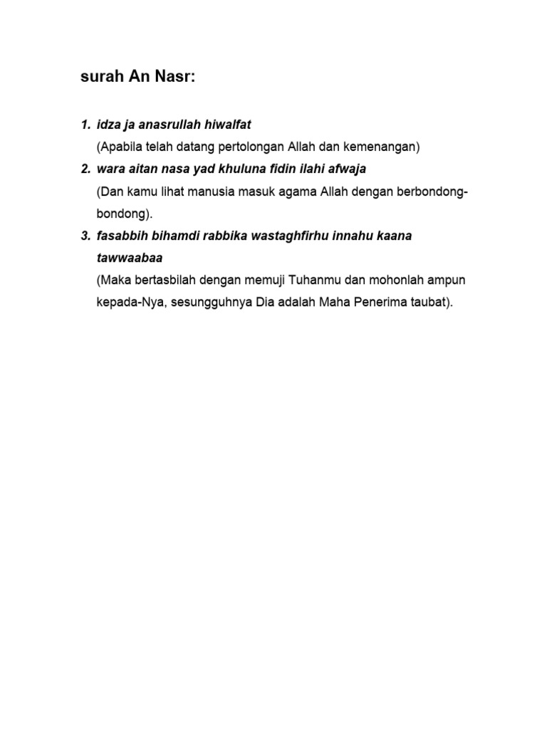 Surah An Nasr | PDF | Politik | Filsafat