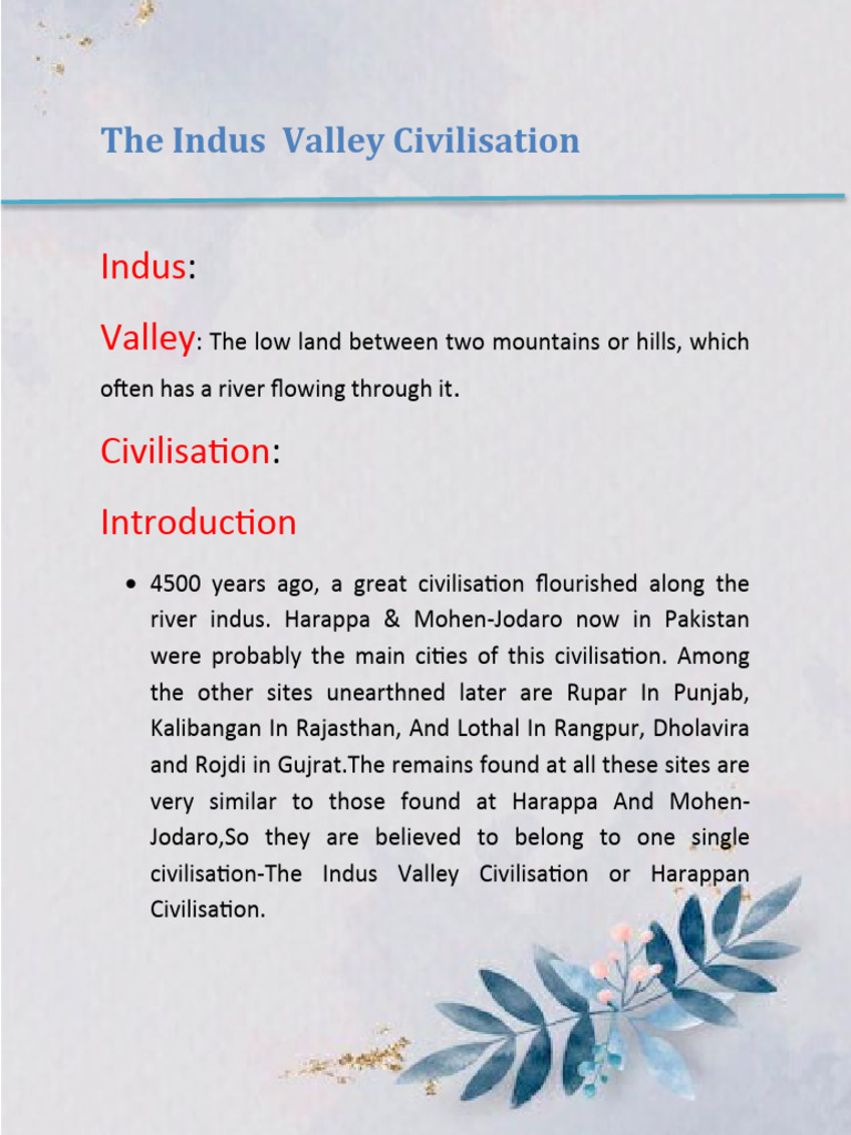 The Indus Valley Civilisation | PDF | Art