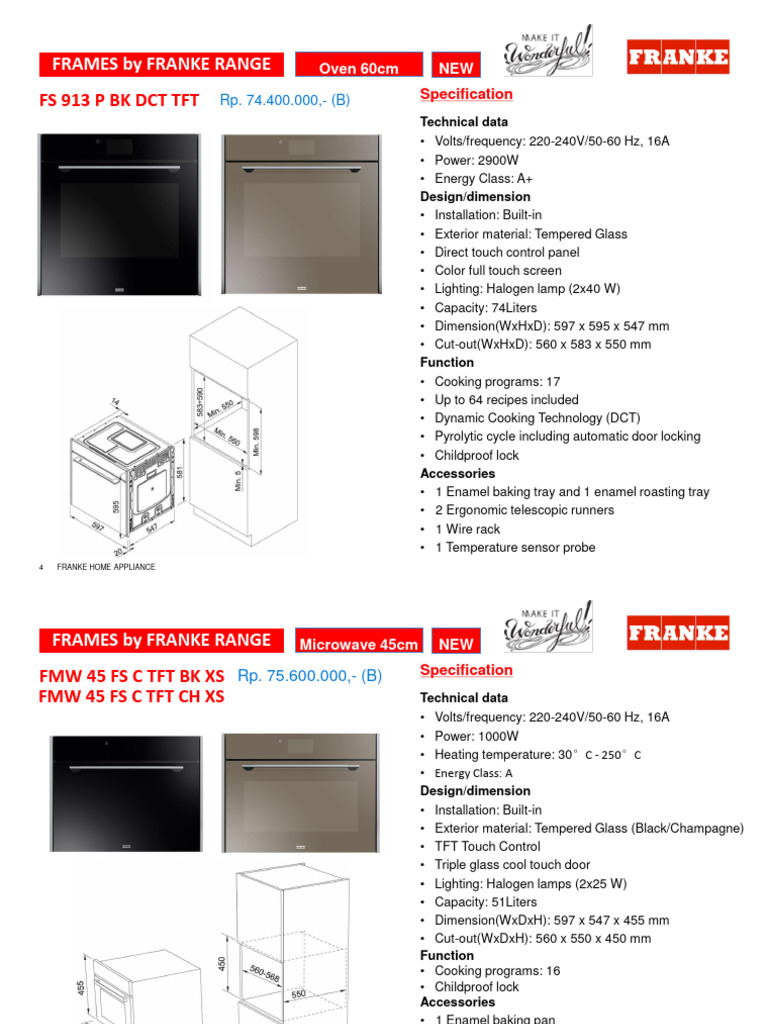 PL Franke Spec Sheet Update Feb 2023 Fix R2 | PDF