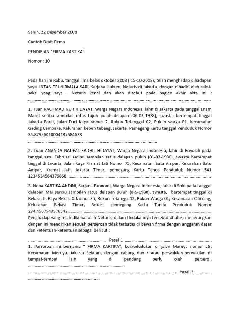 Akta Firma | PDF