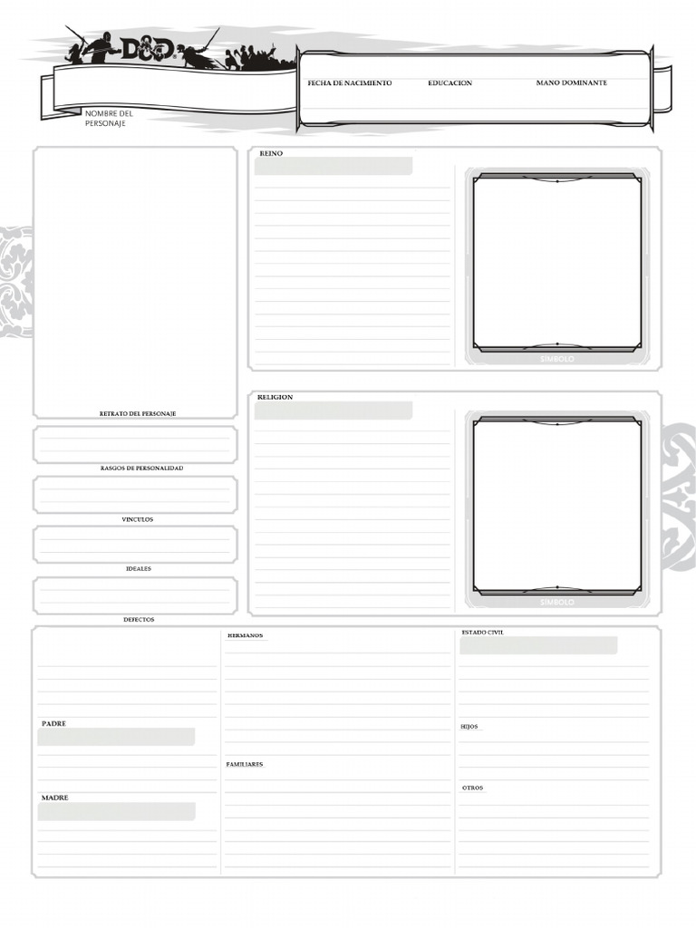 Hoja de Personaje Modificada Cara 3 | PDF