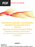 ICSE Notice and Email Writing Formats | PDF | Leisure