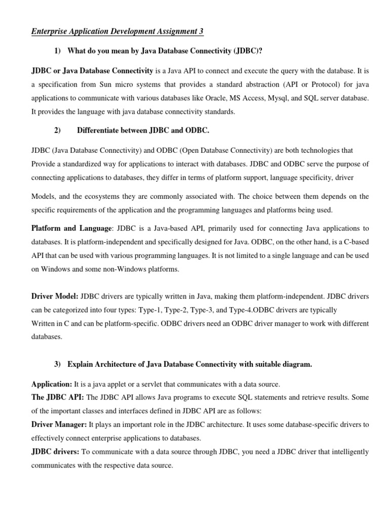 Enterprise Application Development Assignment 3 - 102606 | PDF | Databases | Java (Programming ...