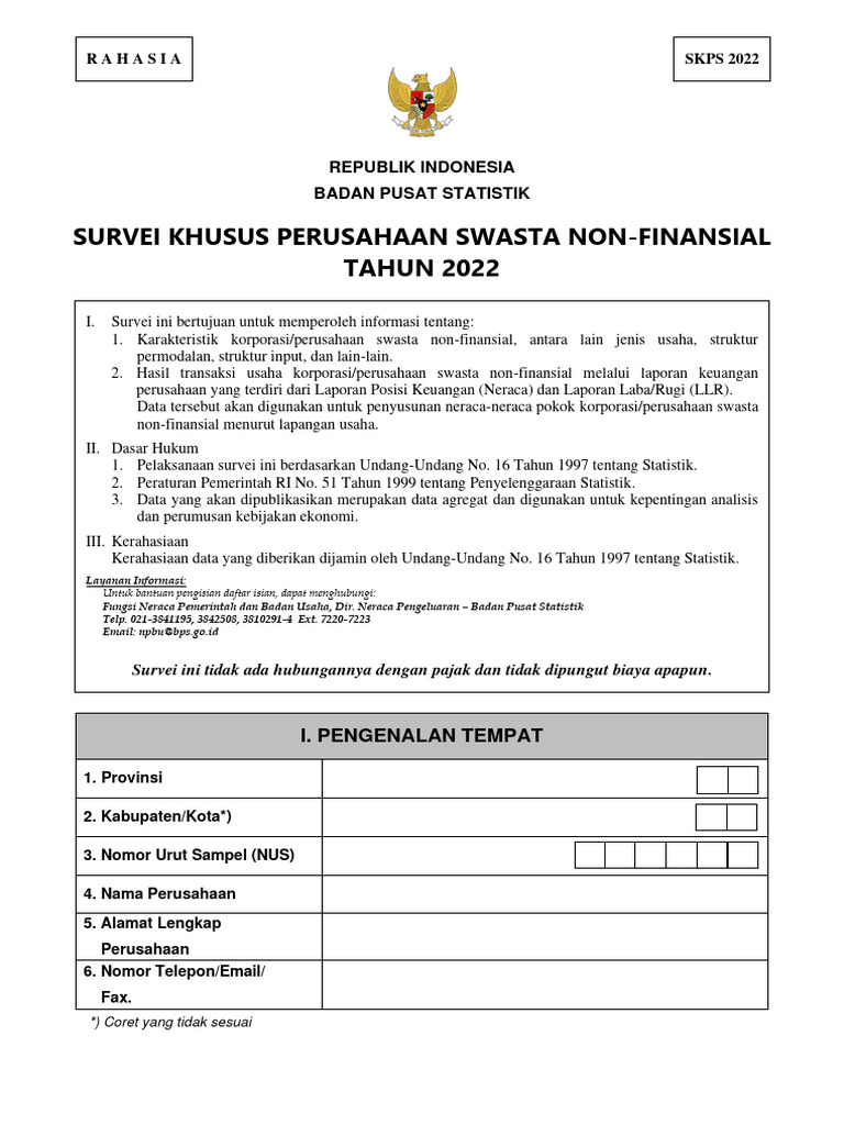 Kuesioner SKPS 2022 | PDF | Bisnis | Pengelolaan Keuangan & Uang