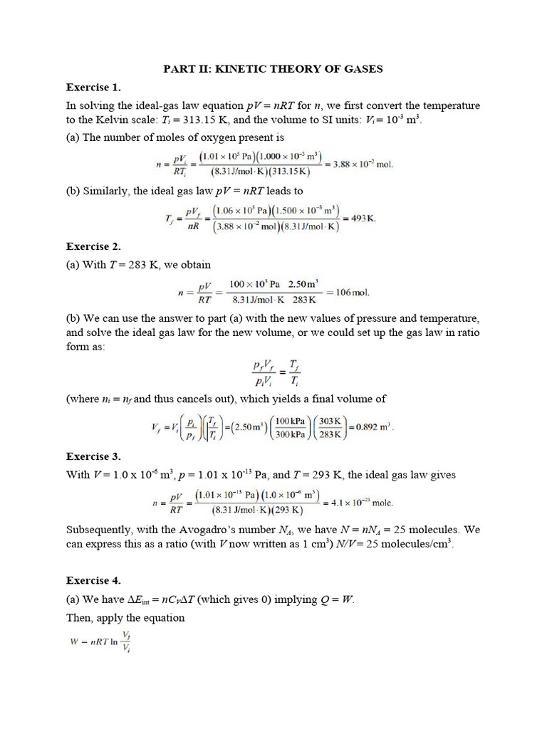 Solution Part 2 (2023) | Download Free PDF | Gases | Mole (Unit)