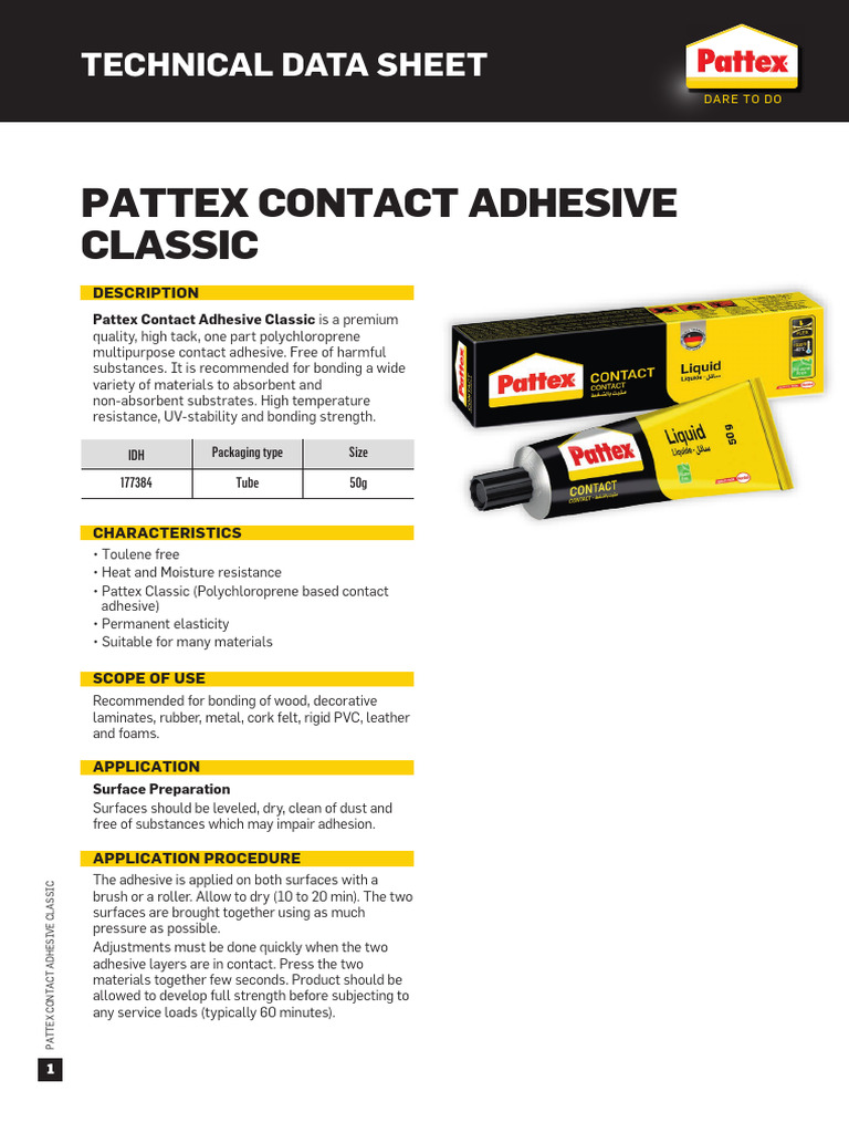 044.1063760 PATTEX 50G - HENKEL TDS-Pattex-Contact-Adhesive-Classic ...