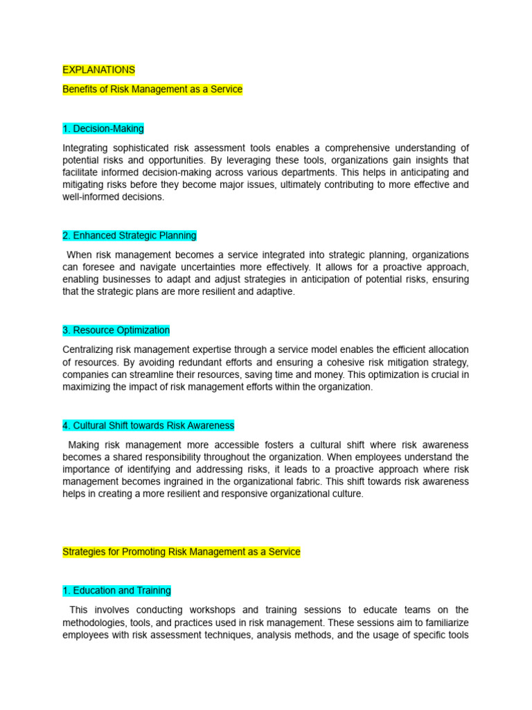 Promote Risk Management As A Service | PDF | Risk Management | Risk