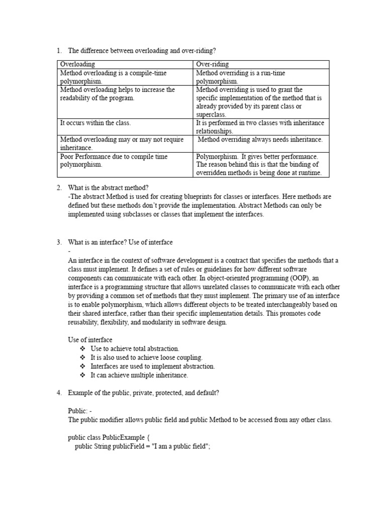 The Difference Between Overloading and Over | PDF | Method (Computer ...