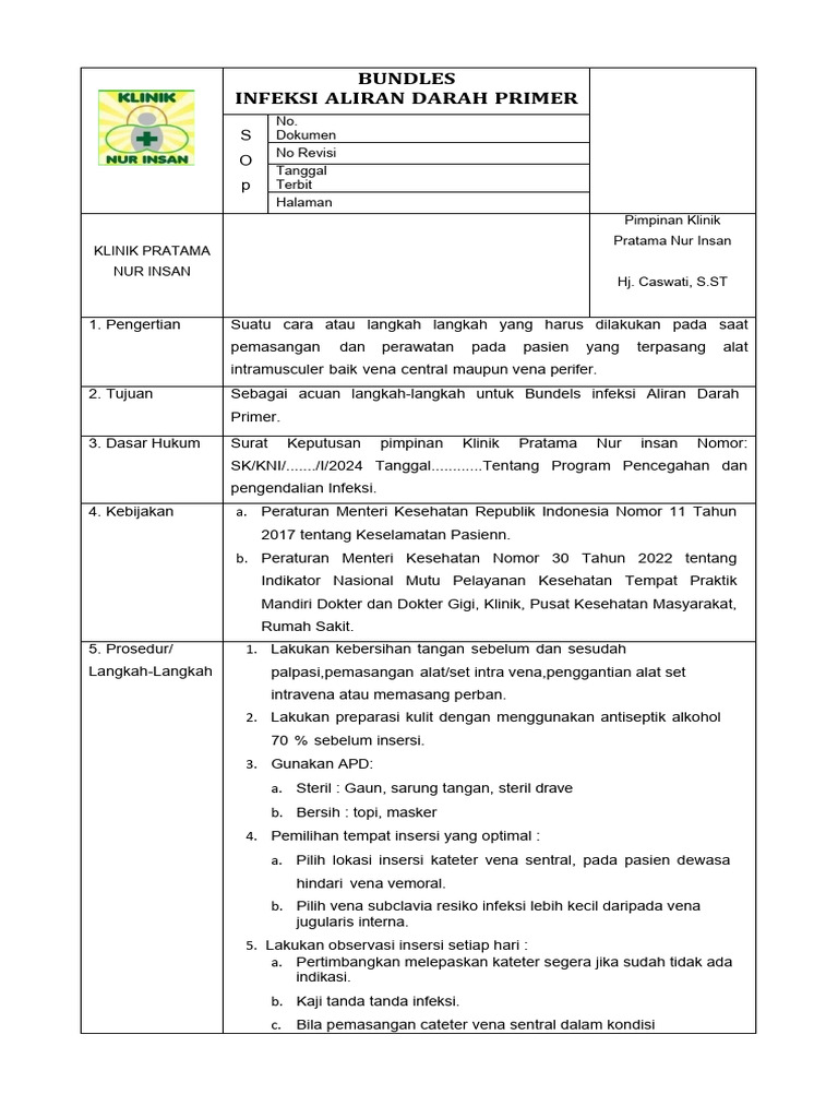 Panduan Bundel Infeksi Aliran Darah | PDF