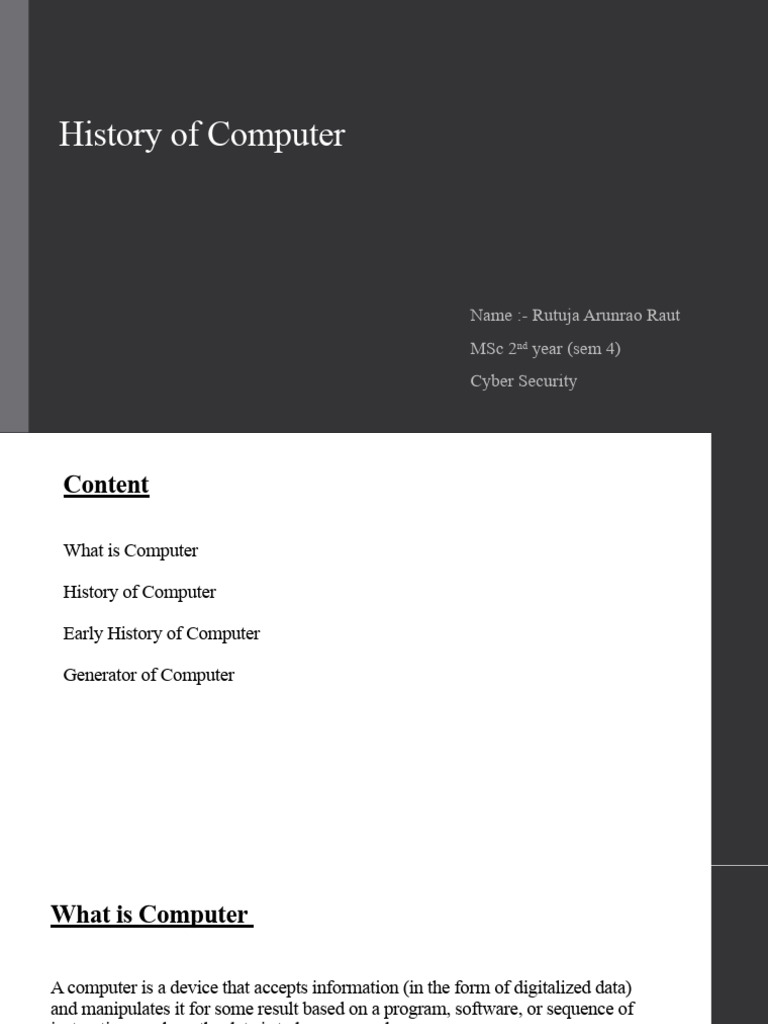History of Computer PPT (1) - 1 | PDF | Integrated Circuit | Equipment