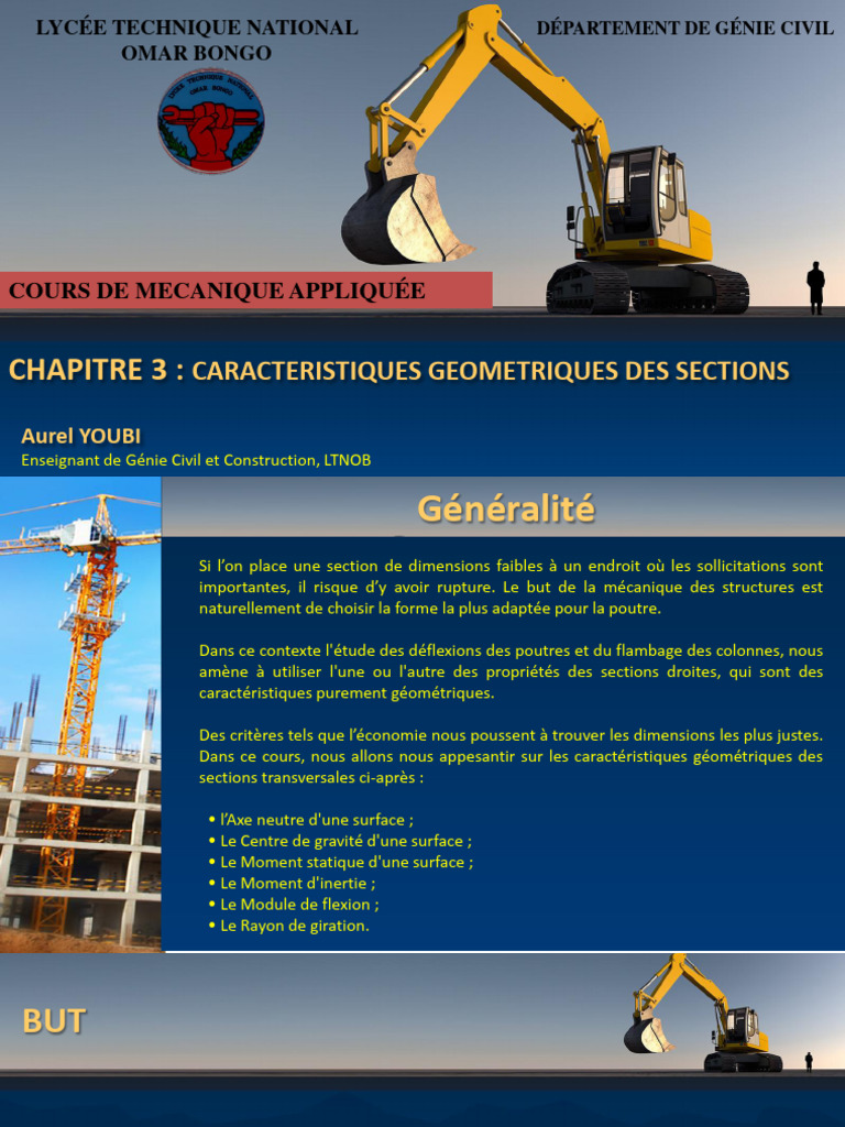 Cours de Caracteristiques Geometriques Des Sections | PDF