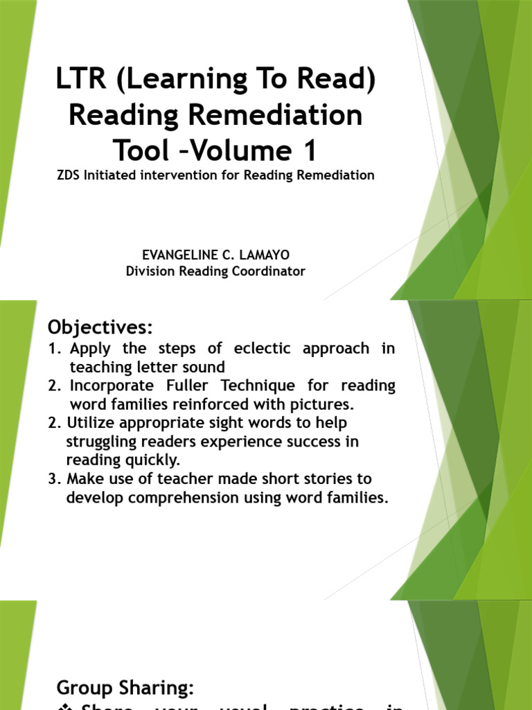 LTR Reading Remediation | PDF | Reading Comprehension | Pedagogy