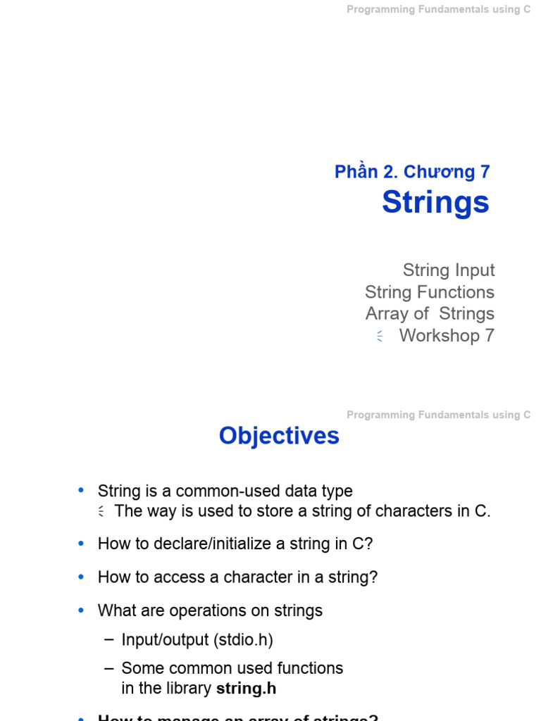Phần 2. Chương 7. Strings | PDF | String (Computer Science) | Computer Engineering
