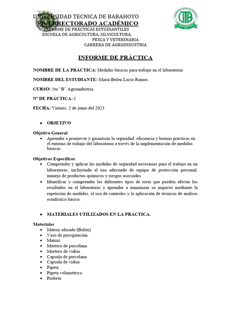 Informe de Practicas 1 | PDF