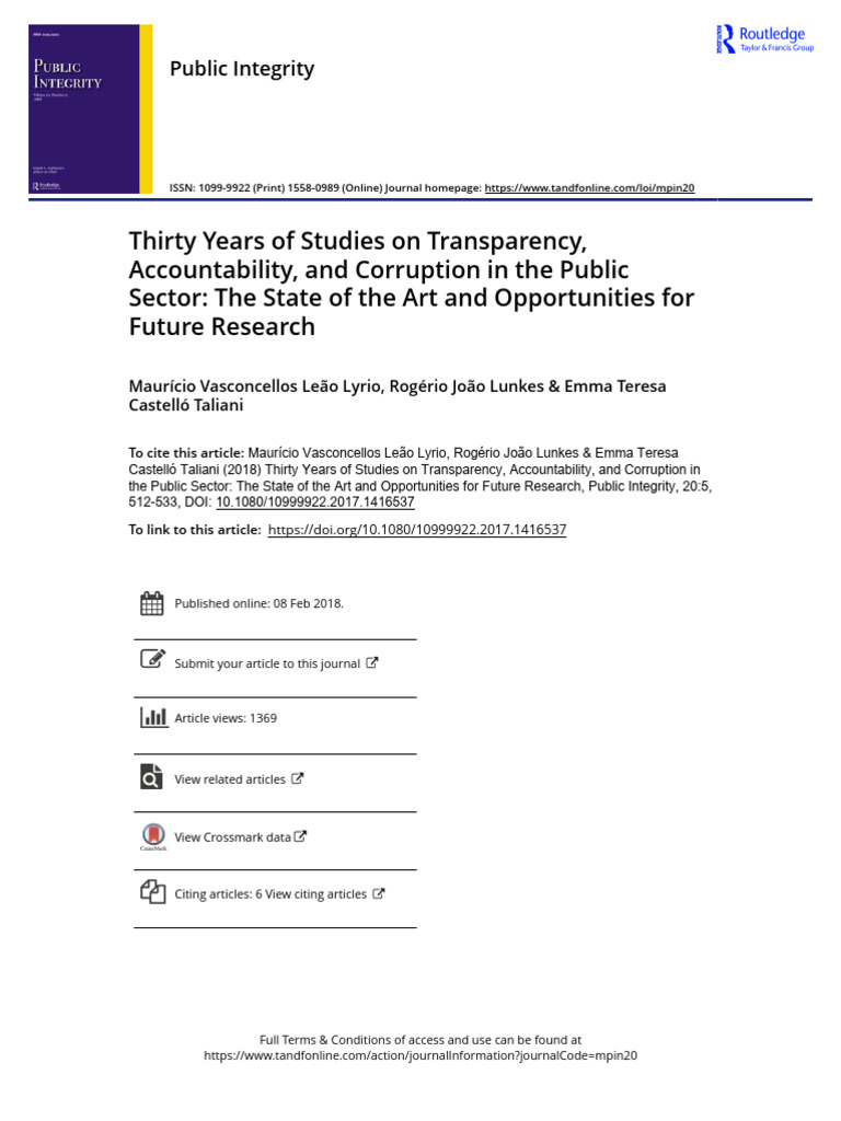 6-EKSP-Thirty Years of Studies On Transparency Accountability and Corruption in The Public ...