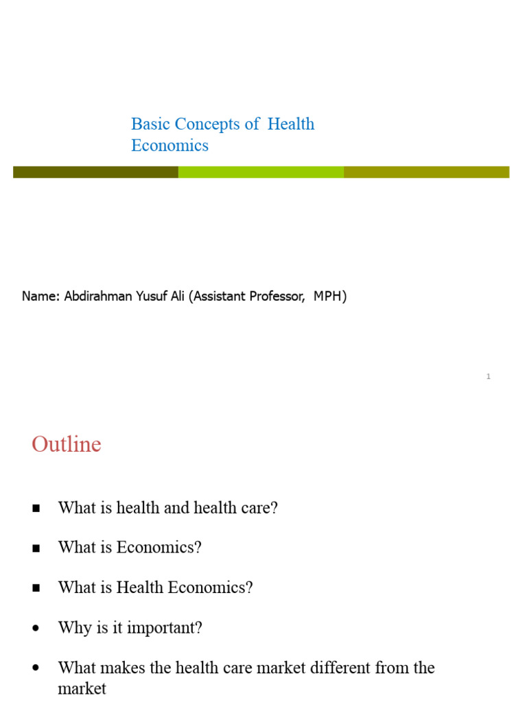 1 Basic Concepts of Health Economics | PDF | Cost Of Living | Demand