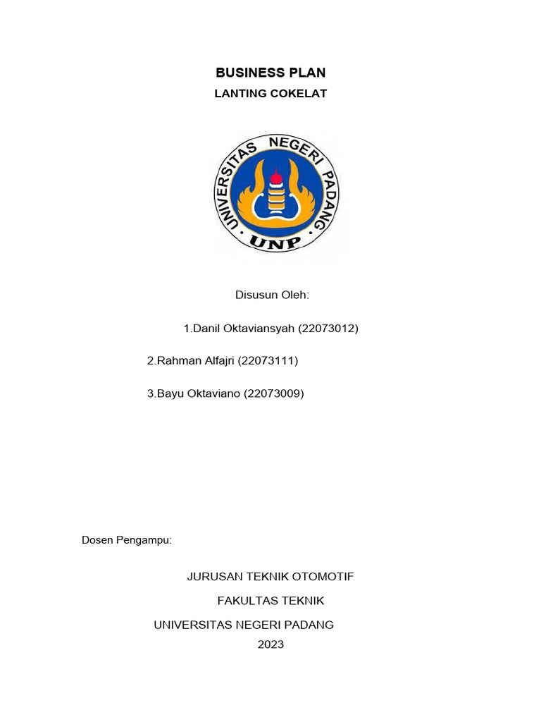 Rencana Bisnis Lanting Coklat | PDF | Bisnis