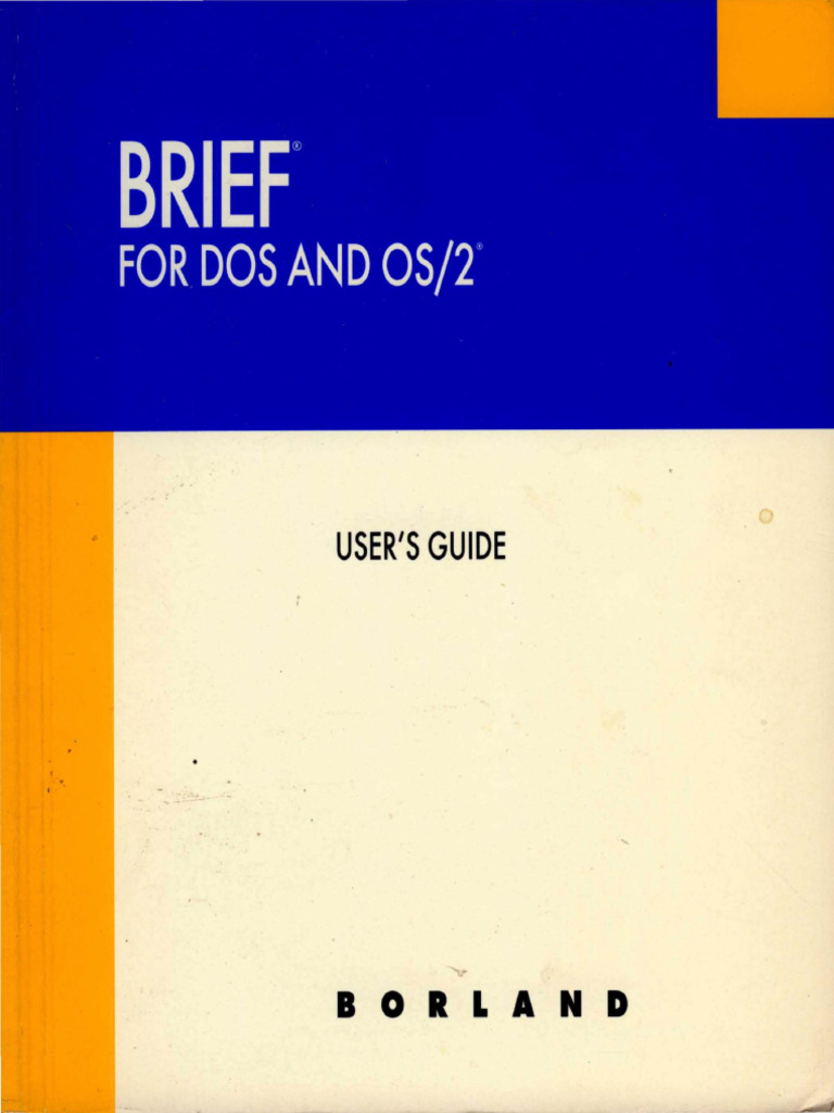 BRIEF For DOS and OS2 Version 3.1 Users Guide 1992 | PDF | Menu ...