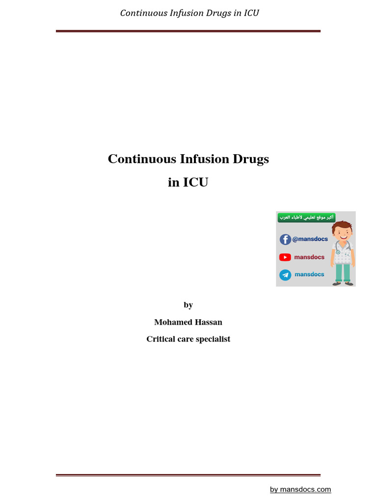 كتاب Continous infusion drugs ICU PDF | PDF