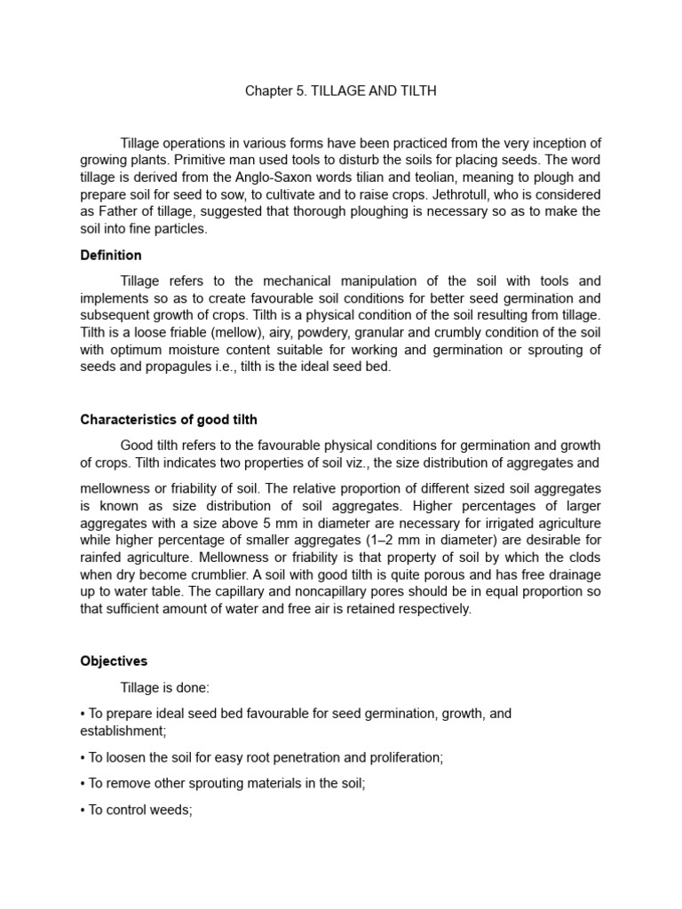 Understanding Tillage and Tilth Types | PDF | Technology & Engineering