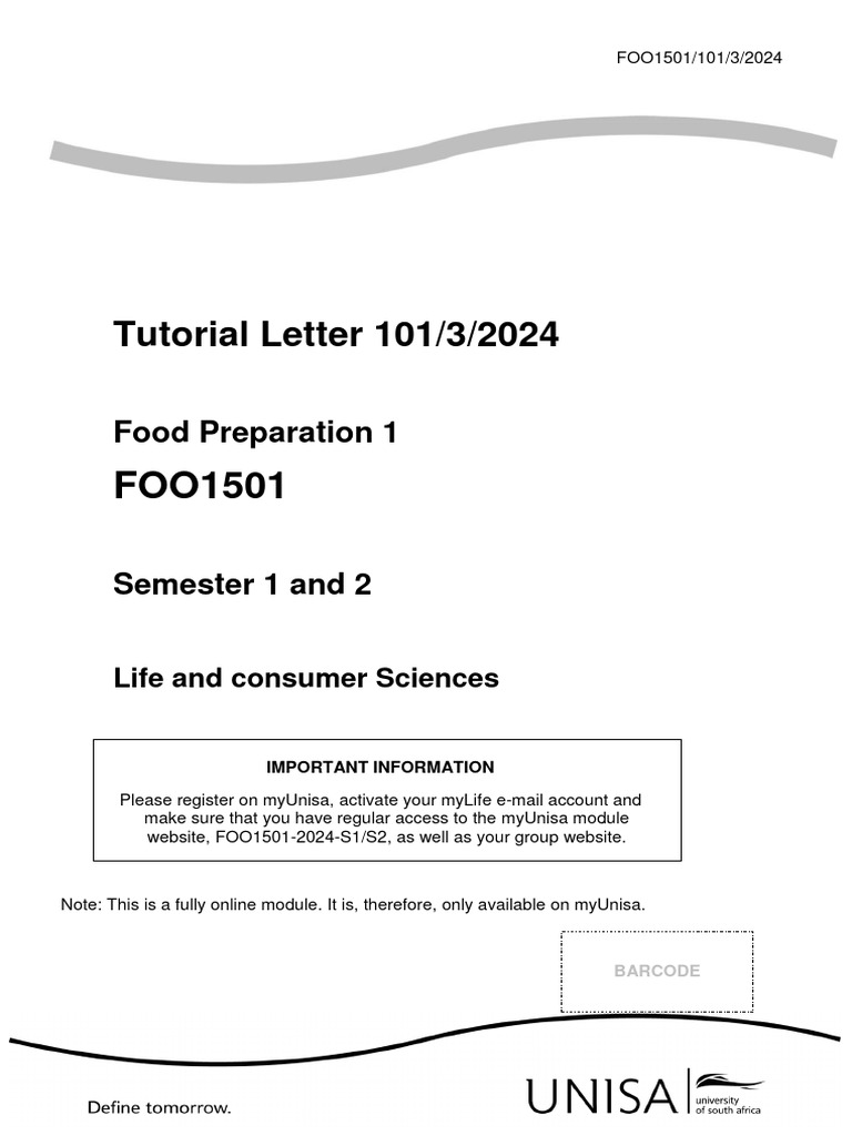 Tutorial Letter 101 Foo1501 | PDF