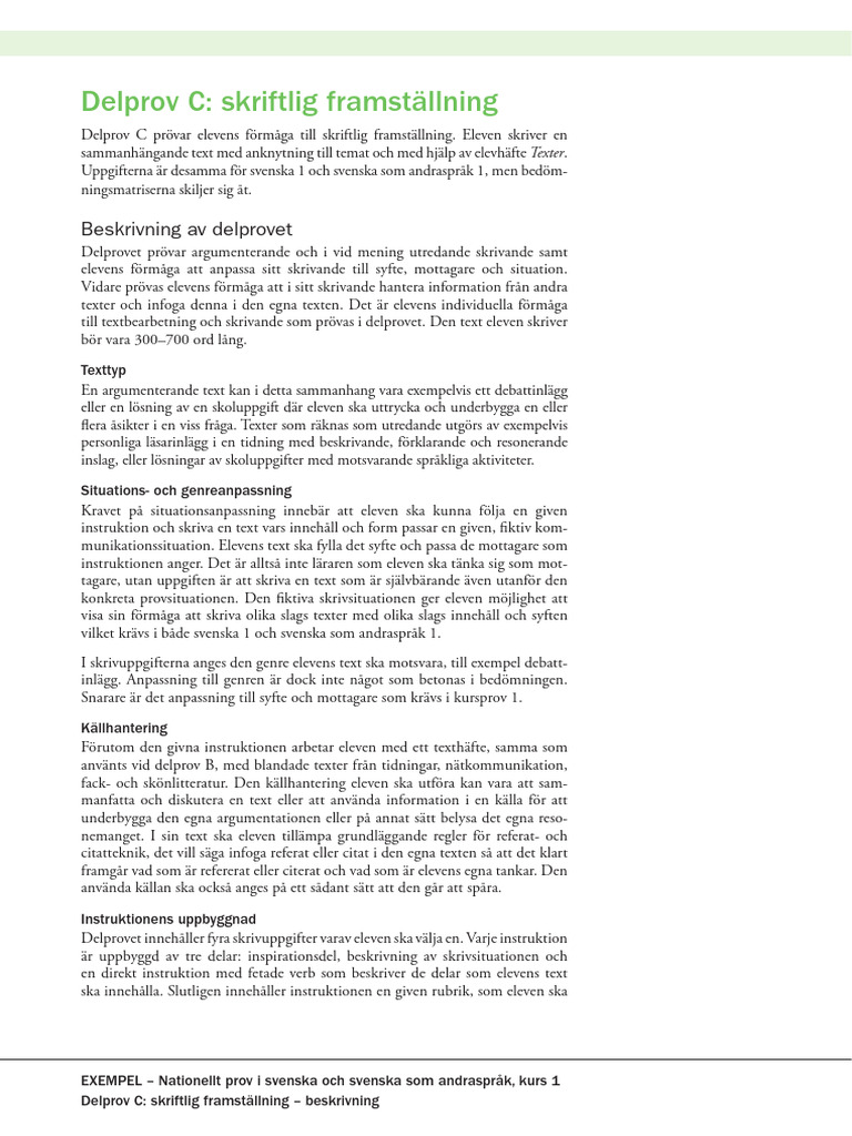 Sas 1 - Delprov C | PDF