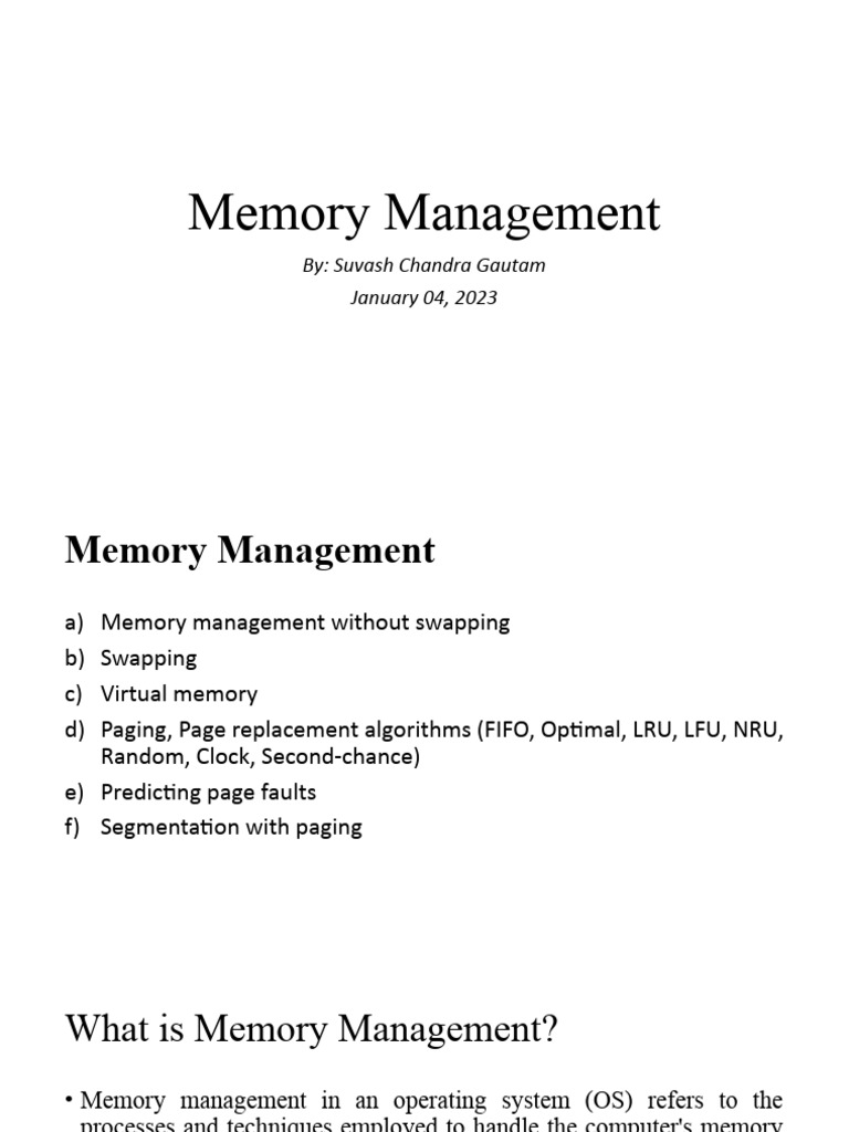 3.memory Management 20240103 | PDF | Computer Data Storage | Process (Computing)