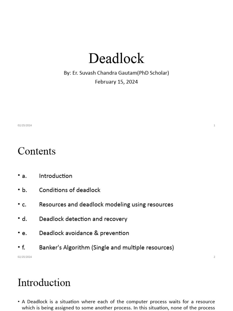 Deadlock 20240214 Pdf Process Computing Computer Science