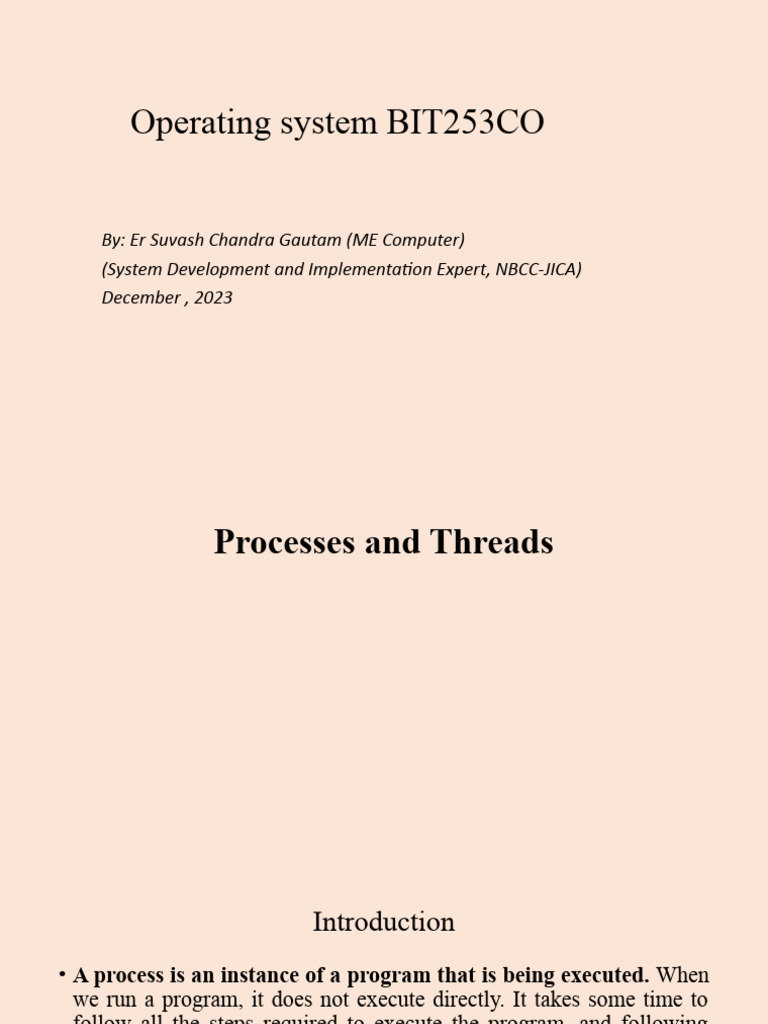 2 Process And Thread 20231123 Pdf Scheduling Computing Process Computing
