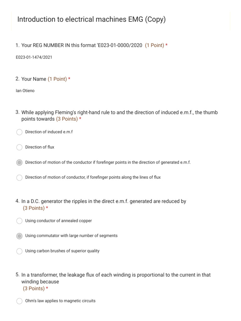 Introduction To Electrical Machines EMG (Copy) | PDF