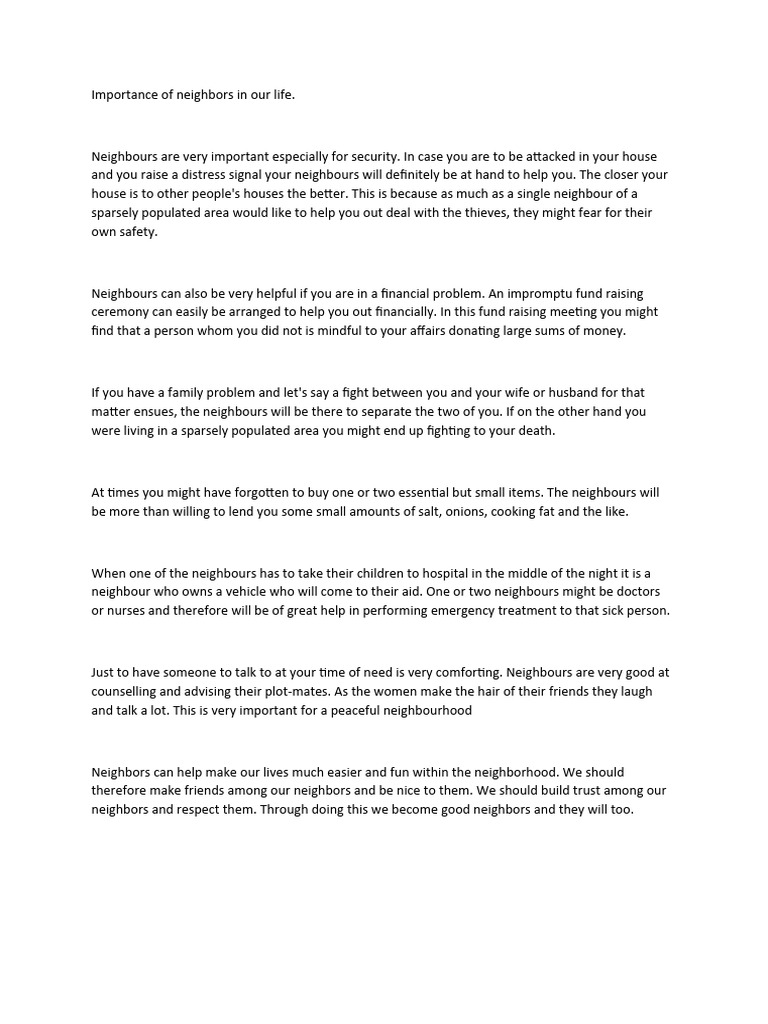 The Vital Role of Neighbors | PDF