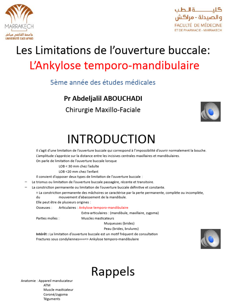Ankylose Tempmandibulaire | PDF