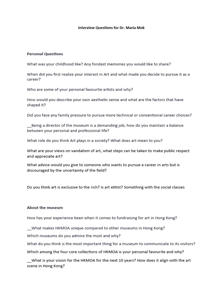 Interview with Dr. Maria Mok on Art | PDF | Art