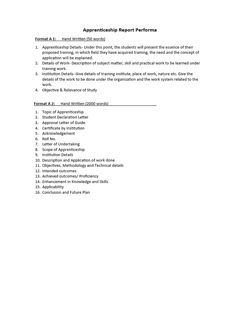 Comprehensive Apprenticeship Report Template | PDF | Career & Growth | Art