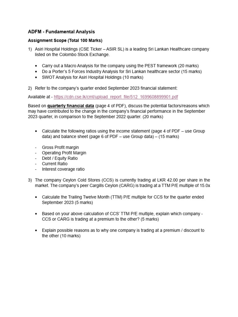FA Assignment - January 2024 | PDF | Business