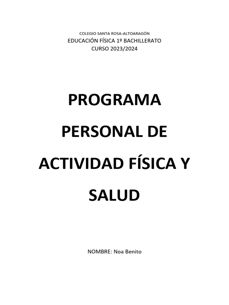 Programa Personal de Actividad Física Y Salud | PDF | Corriendo