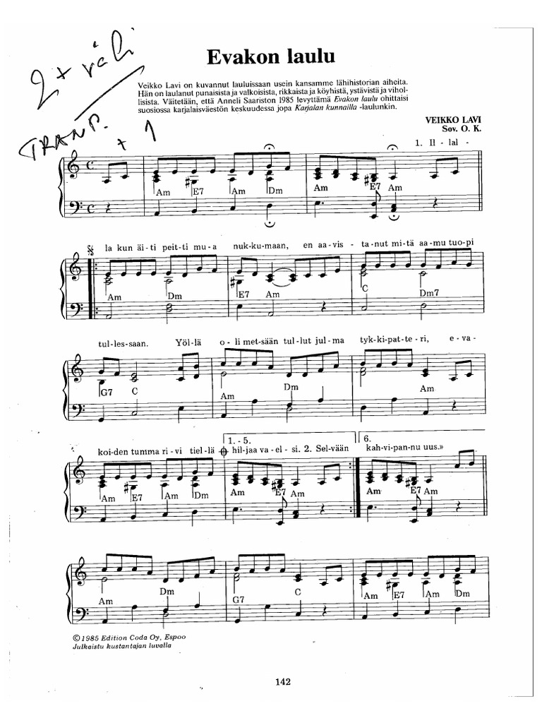 Evakon Laulu | PDF
