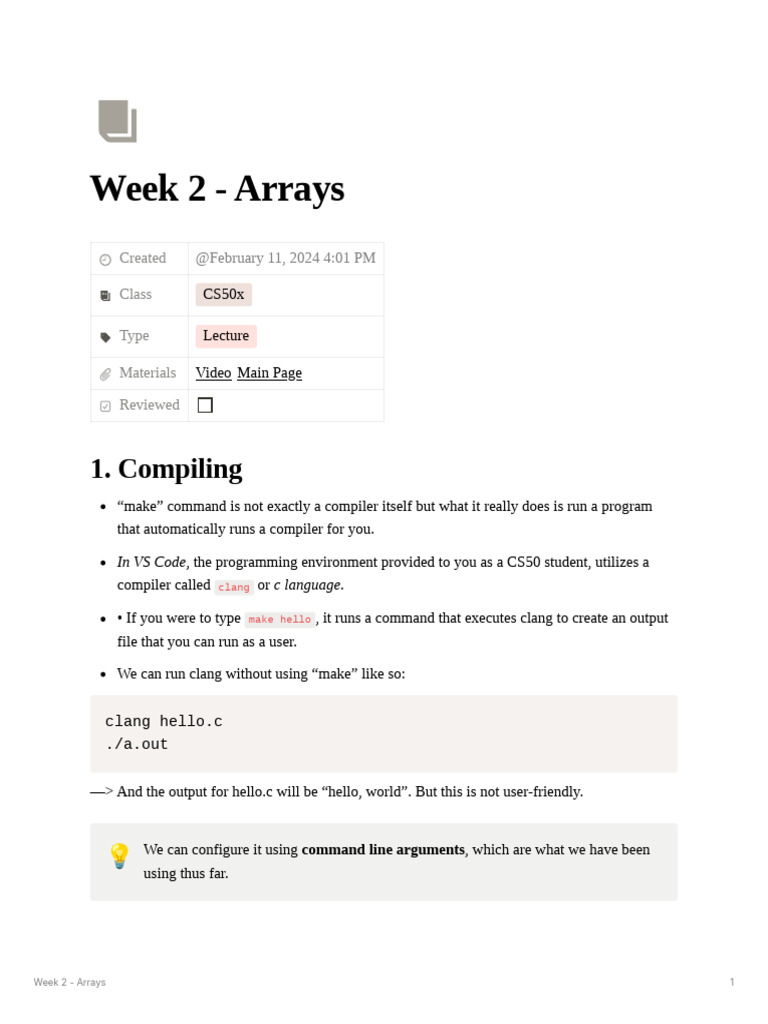 CS50 2024 Week 2 - Arrays | PDF | Encryption | String (Computer Science)