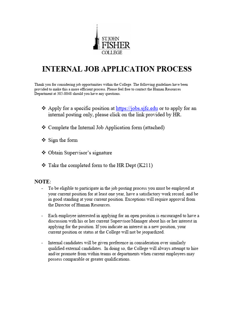 Internal Application Process | PDF | Human Resources | Recruitment