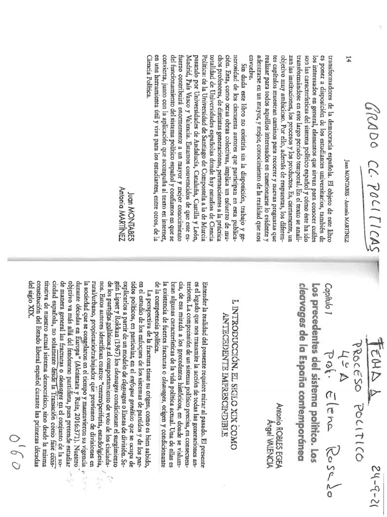 Tema 1 Proceso Politico | PDF