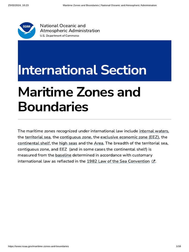 Maritime Zones and Boundaries - National Oceanic and Atmospheric ...