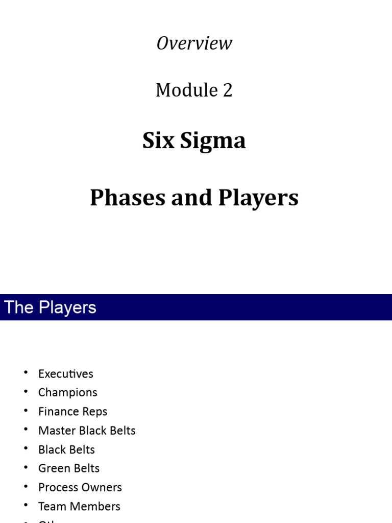 02-Six Sigma - Phases and Players | PDF | Six Sigma | Business