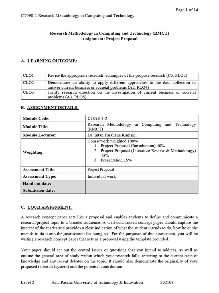 2) RMCT-Assignment - Updated 19102023 | PDF | Methodology | Abstract (Summary)