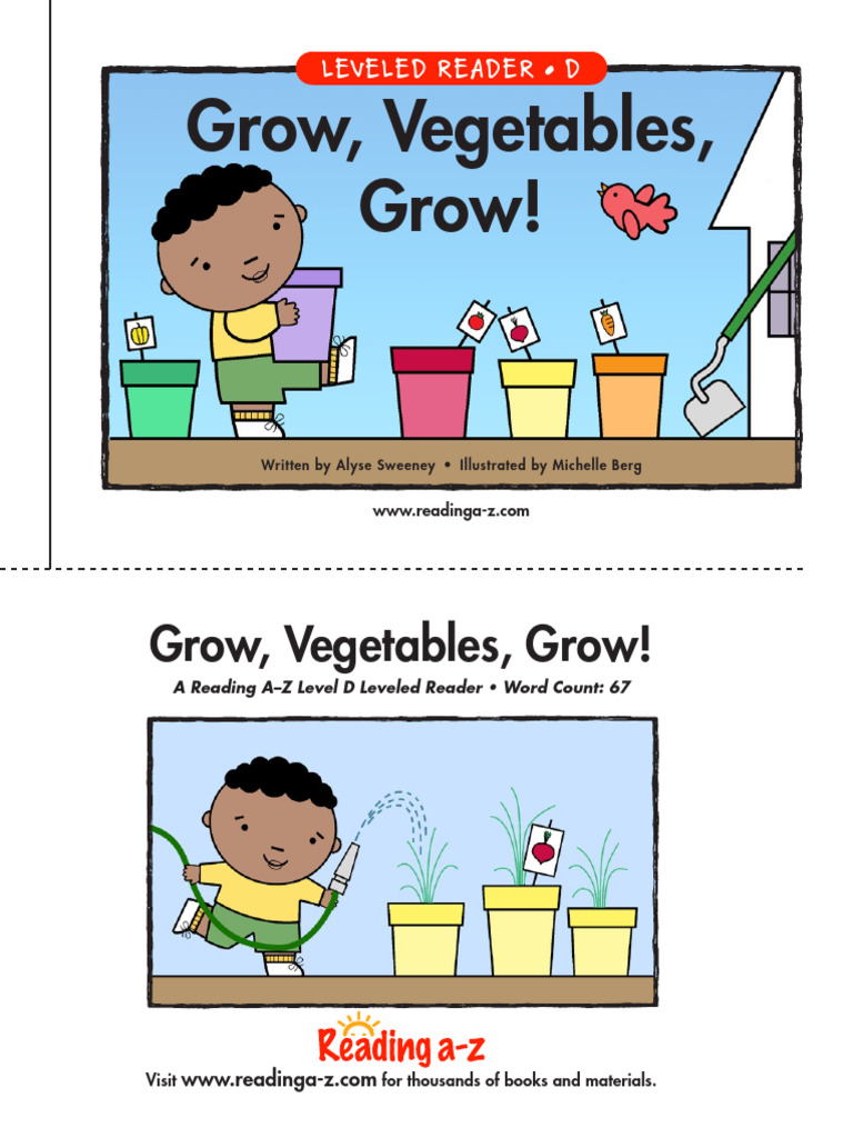 Grow, Vegetables, Grow! Leveled Reader | PDF | Cooking, Food & Wine ...