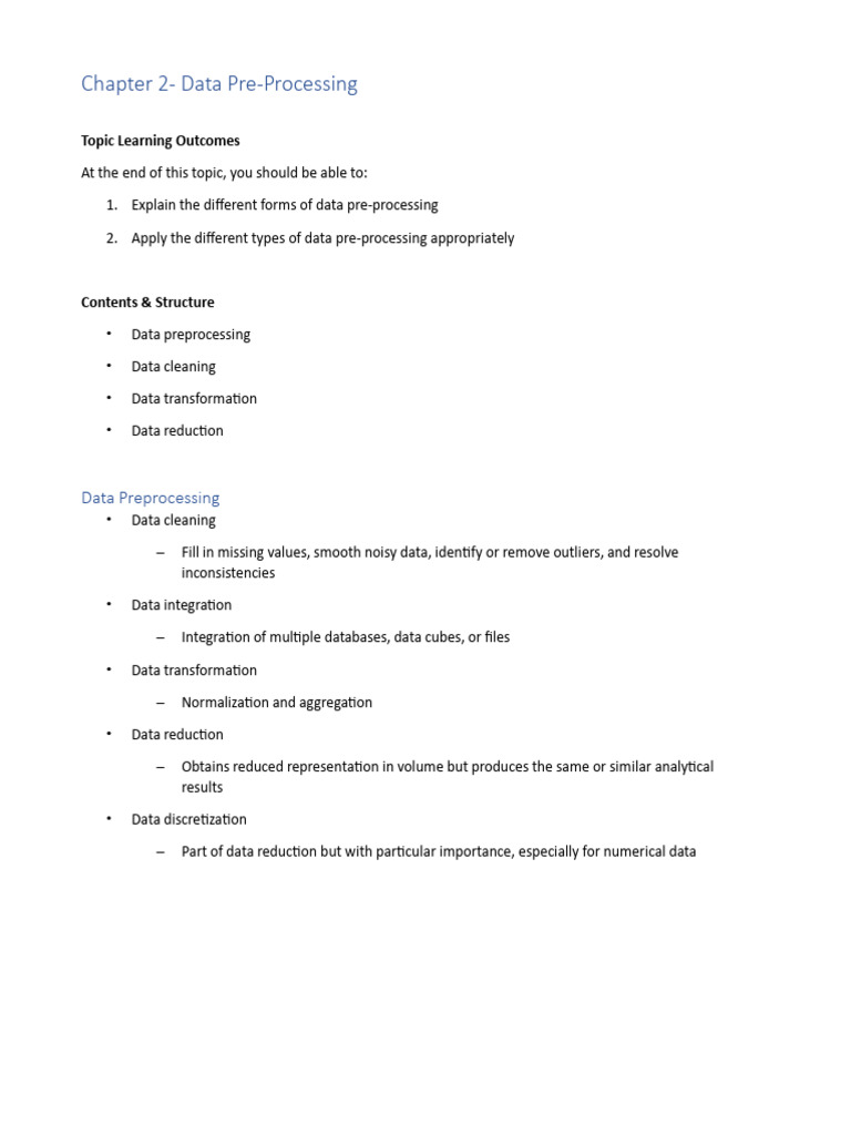 Chapter 3 - Data Pre-Processing Notes | Download Free PDF | Principal ... Chapter 3 - Data Pre-Processing Notes | Download Free PDF | Principal ...