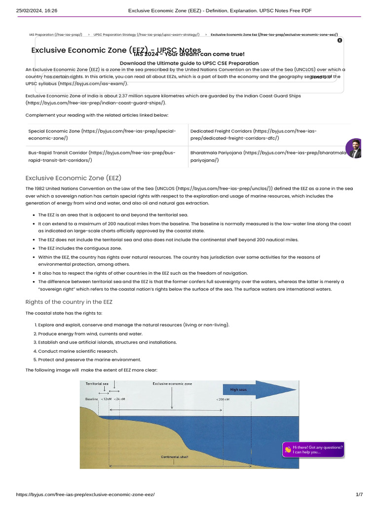 Exclusive Economic Zone (EEZ) - Definition, Explanation. UPSC Notes ...