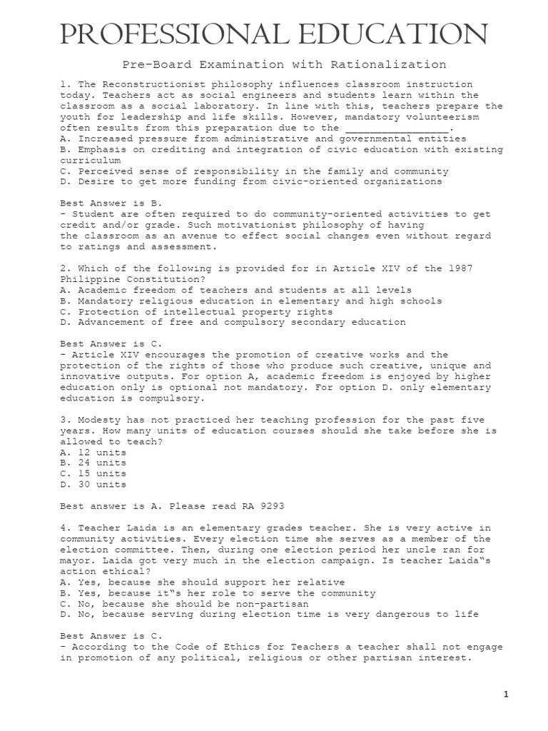 Prof Ed With Rationalization | PDF | Educational Assessment | Id